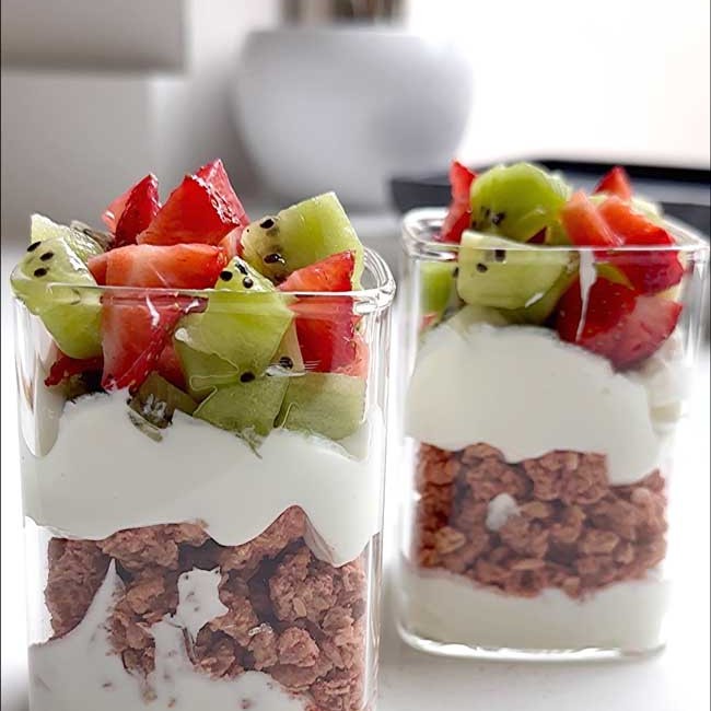 Mini Yogurt Parfait Prosciutto Wrapped Asparagus