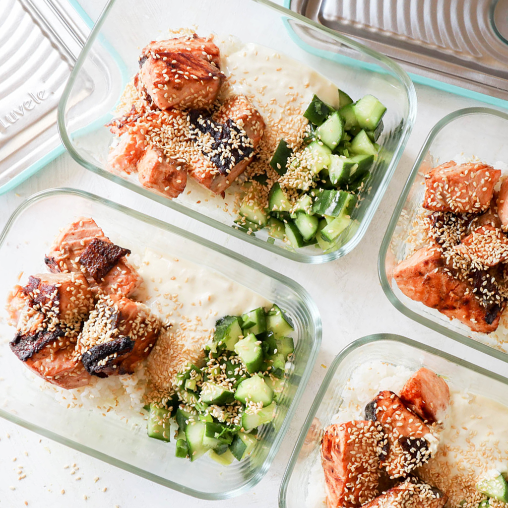 Meal Prep Salmon Baked Honey Salmon And Asparagus Meal Prep Bowls