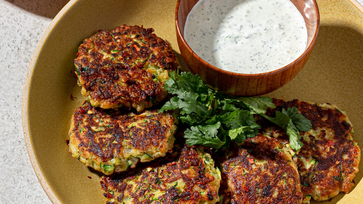 Low Carb Zucchini Fritters High Protein Kaizen Food Company