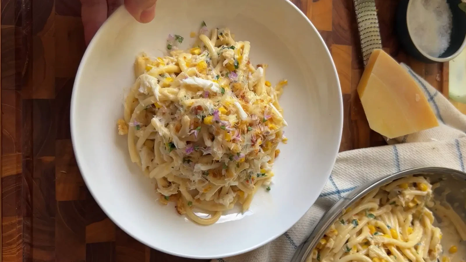 Creamy Marry Me Crab & Sweet Corn Bucatini with Meyer Lemon and Basil ...