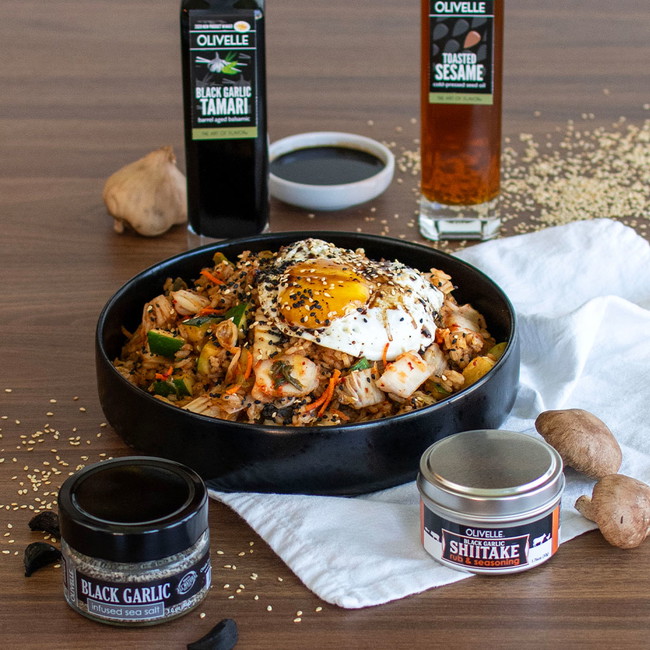 Kimchi Fried Rice with Sesame Eggs