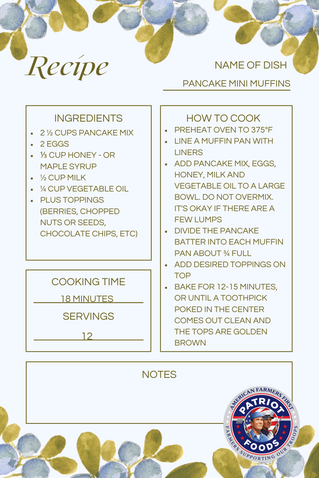 Pancake mini Muffins – Patriot Foods, Inc.