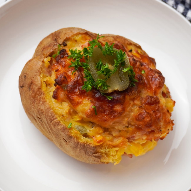 Corn, Bacon & Jalapeno Stuffed Potatoes – Pepper & Me