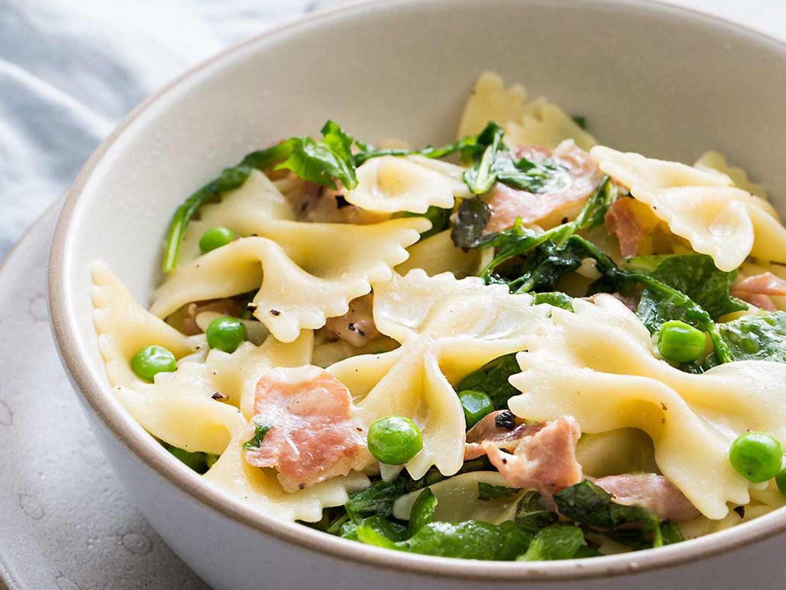 Bow Tie Pasta With Peas Farfalle With Peas, Ham And Cream | Giangi's